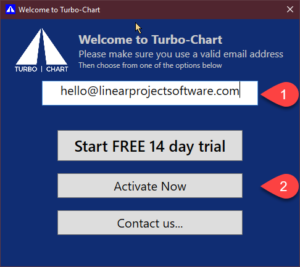 Activating your Turbo-Chart License