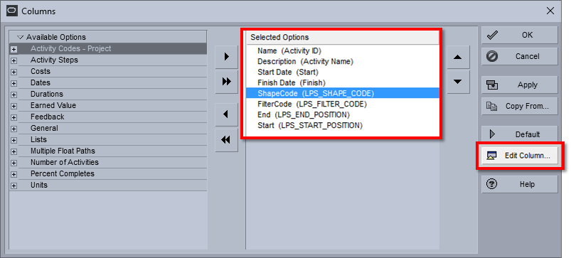 P6 Layouts and Spreadsheet Import